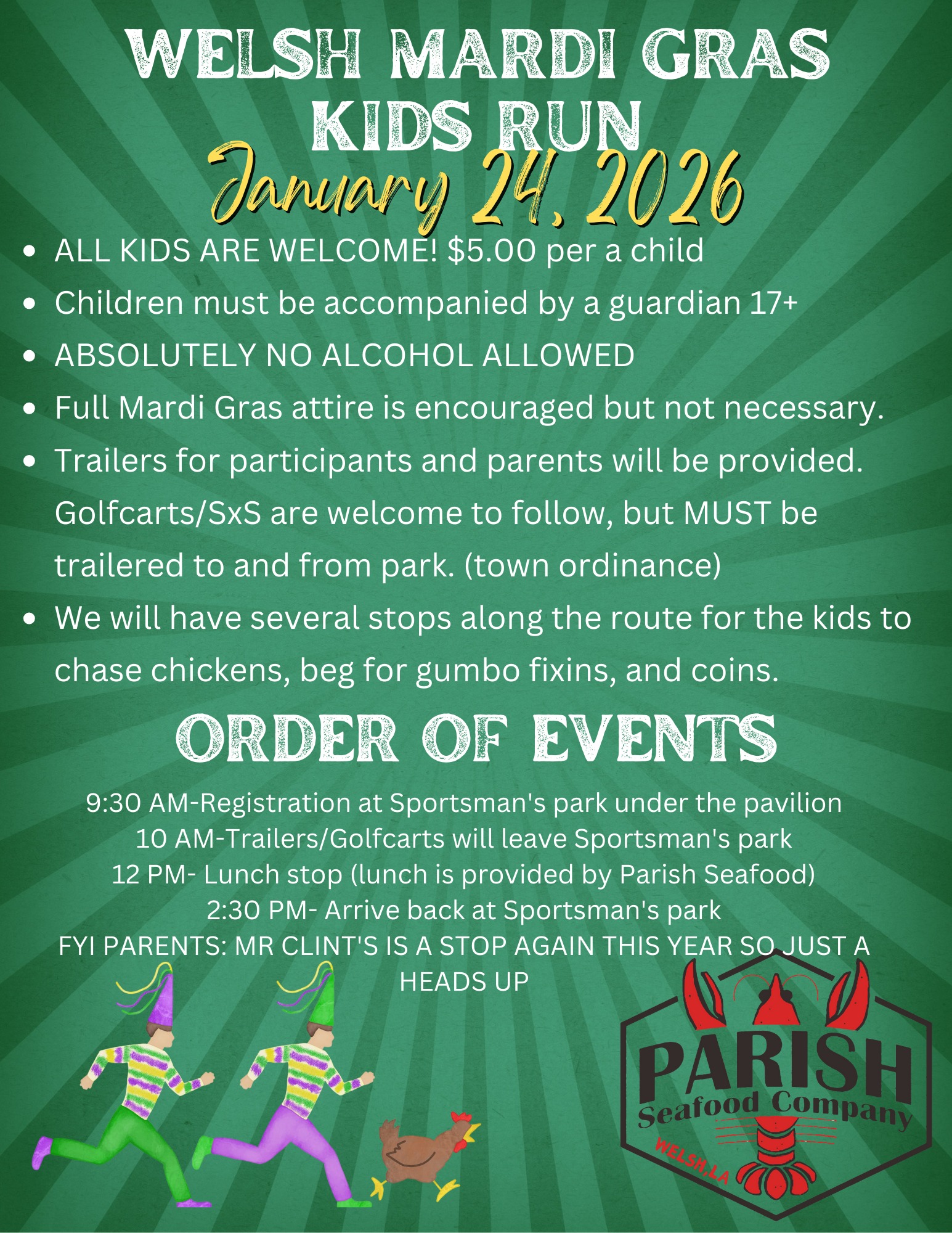 Welsh Kid's Mardi Gras Run | Jeff Davis Parish
