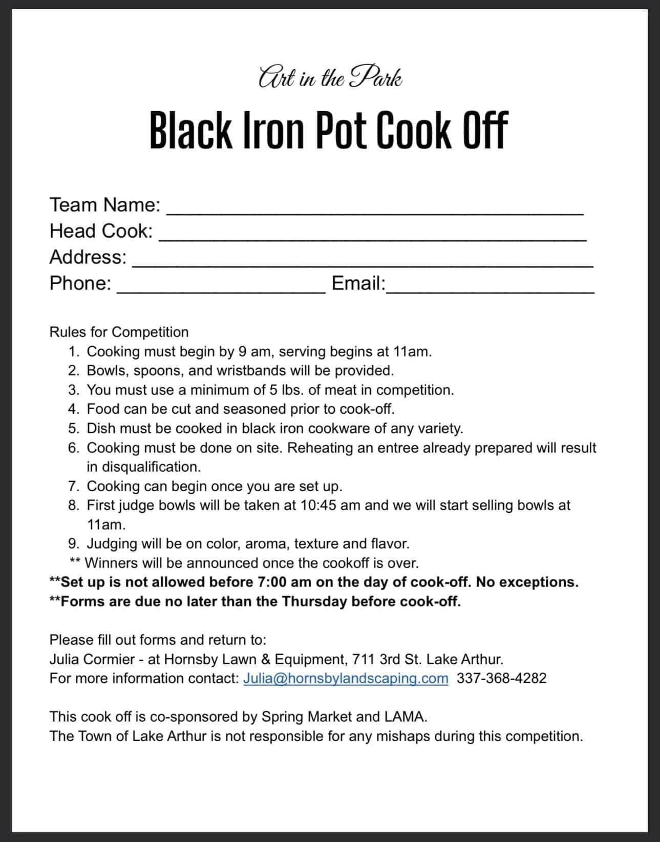 Black Iron Pot Cook Off | Jeff Davis Parish